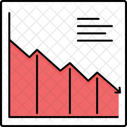 Decrease Chart Icon - Download in Colored Outline Style