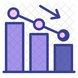 Decrease Chart Icon - Download in Colored Outline Style