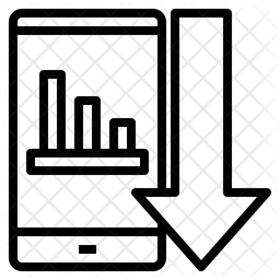 Decrease Chart Icon - Download in Line Style
