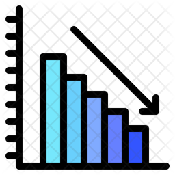 Decrease Chart Icon - Download in Colored Outline Style