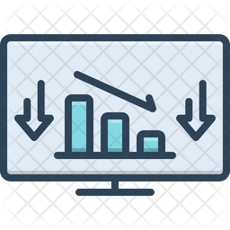 Decrease chart Icon - Download in Colored Outline Style