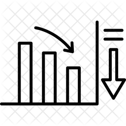 Decrease Chart Icon - Download in Line Style