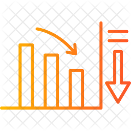 Decrease Chart Icon - Download in Gradient Style