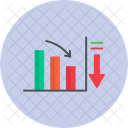 Decrease Chart Icon - Download in Rounded Style