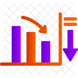Decrease Chart Icon - Download in Gradient Style