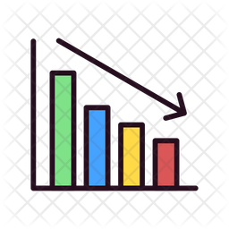 Decrease Chart Icon - Download in Colored Outline Style