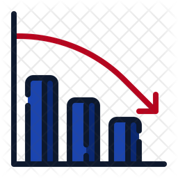 Decrease graph Icon - Download in Colored Outline Style