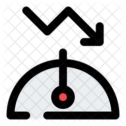 Decrease Peformance Icon - Download in Colored Outline Style