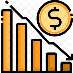 Decrease Sales Icon - Download in Colored Outline Style