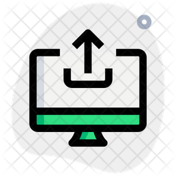 Desktop Upload Icon - Download in Colored Outline Style
