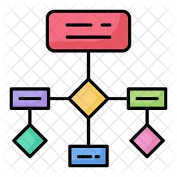 Diagram Workflow Icon - Download in Colored Outline Style