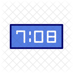 Digital Clock Icon - Download in Colored Outline Style