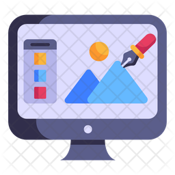 Digital Designing Icon - Download in Flat Style