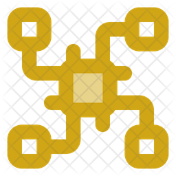 Distributed Icon - Download in Colored Outline Style