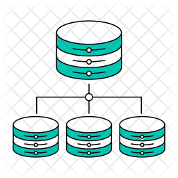 Distributed database Icon - Download in Colored Outline Style