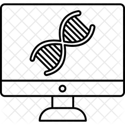 Dna Computer Icon - Download in Line Style