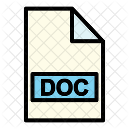 Doc File Icon - Download in Colored Outline Style