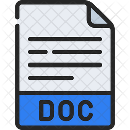 Doc File Icon - Download in Colored Outline Style