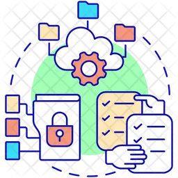 Document management system Icon - Download in Colored Outline Style