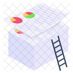 Documents Stack Icon - Download in Isometric Style