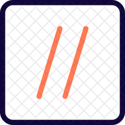 Double Slash Icon - Download in Colored Outline Style