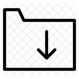 Download folder Icon - Download in Line Style