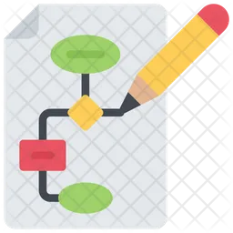Draw Flow Chart Icon - Download in Flat Style