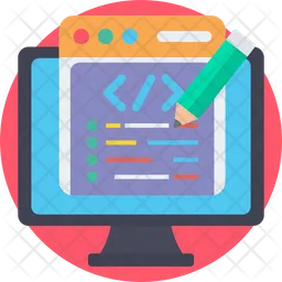 Edit Coding Icon - Download in Rounded Style