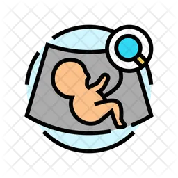 Fetal Icon - Download in Colored Outline Style