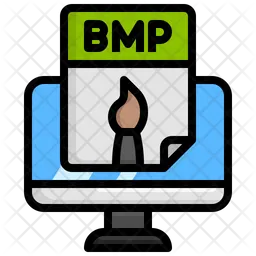 File Bmp Icon - Download in Colored Outline Style