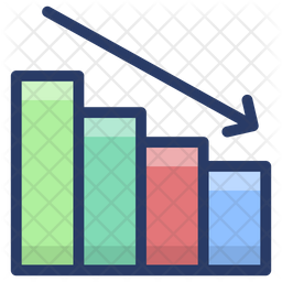 Financial Decrease Icon - Download in Colored Outline Style