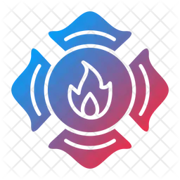 Firefighter Badge Icon - Download in Gradient Style