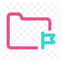 Flag Folder Icon - Download in Dualtone Style