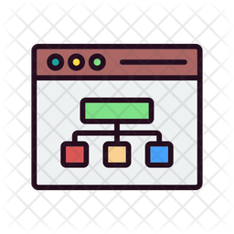 Flow Diagram Icon - Download in Colored Outline Style