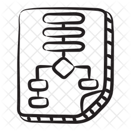 Flowchart Icon - Download in Doodle Style