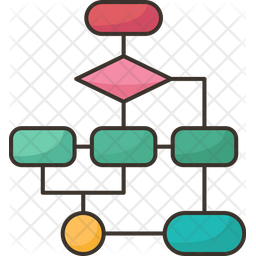 Flowchart Icon - Download in Colored Outline Style
