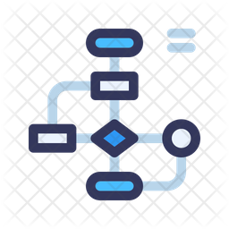 Flowchart Icon - Download in Colored Outline Style