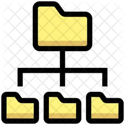 Folder Hierarchy Icon - Download in Colored Outline Style
