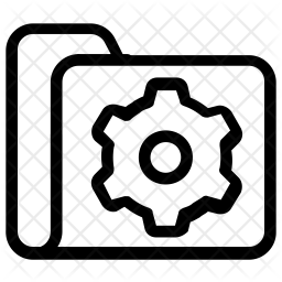 Folder Settings Icon - Download in Line Style