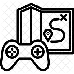 Game Map Icon - Download In Line Style