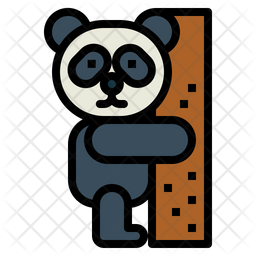 Giant Panda Icon - Download in Colored Outline Style