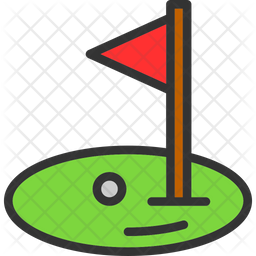 Golf Goal Icon - Download in Colored Outline Style