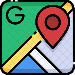 Google Map Icon - Download in Colored Outline Style