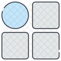 Grid button Icon - Download in Colored Outline Style