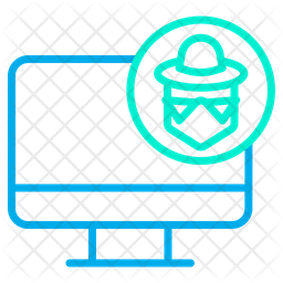 Hacker Computer Icon - Download in Colored Outline Style