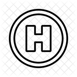 Helicopter landing Icon - Download in Line Style