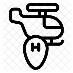 Helicopter Landing Icon - Download in Line Style