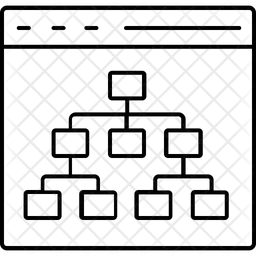 Hierarchy Icon - Download in Line Style