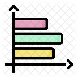 Horizontal Bar Chart Icon - Download in Colored Outline Style