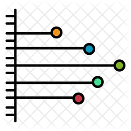 Horizontal Chart Icon - Download in Colored Outline Style